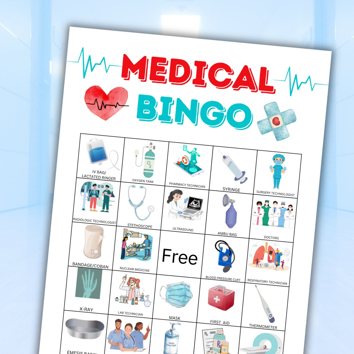 Medical Bingo Game, 60 Bingo Games, Doctor Games, Radiology Games ...