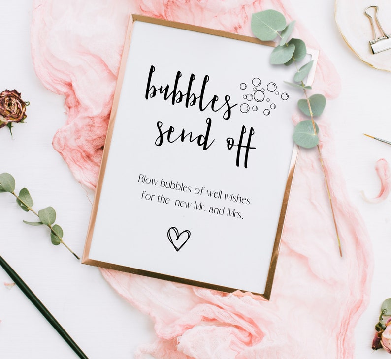 Printable Wedding Bubbles Sign Modern Wedding Signs Template - Etsy