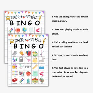 100 Back to School Bingo Game, Bingo Game Activity, Back to School Game ...