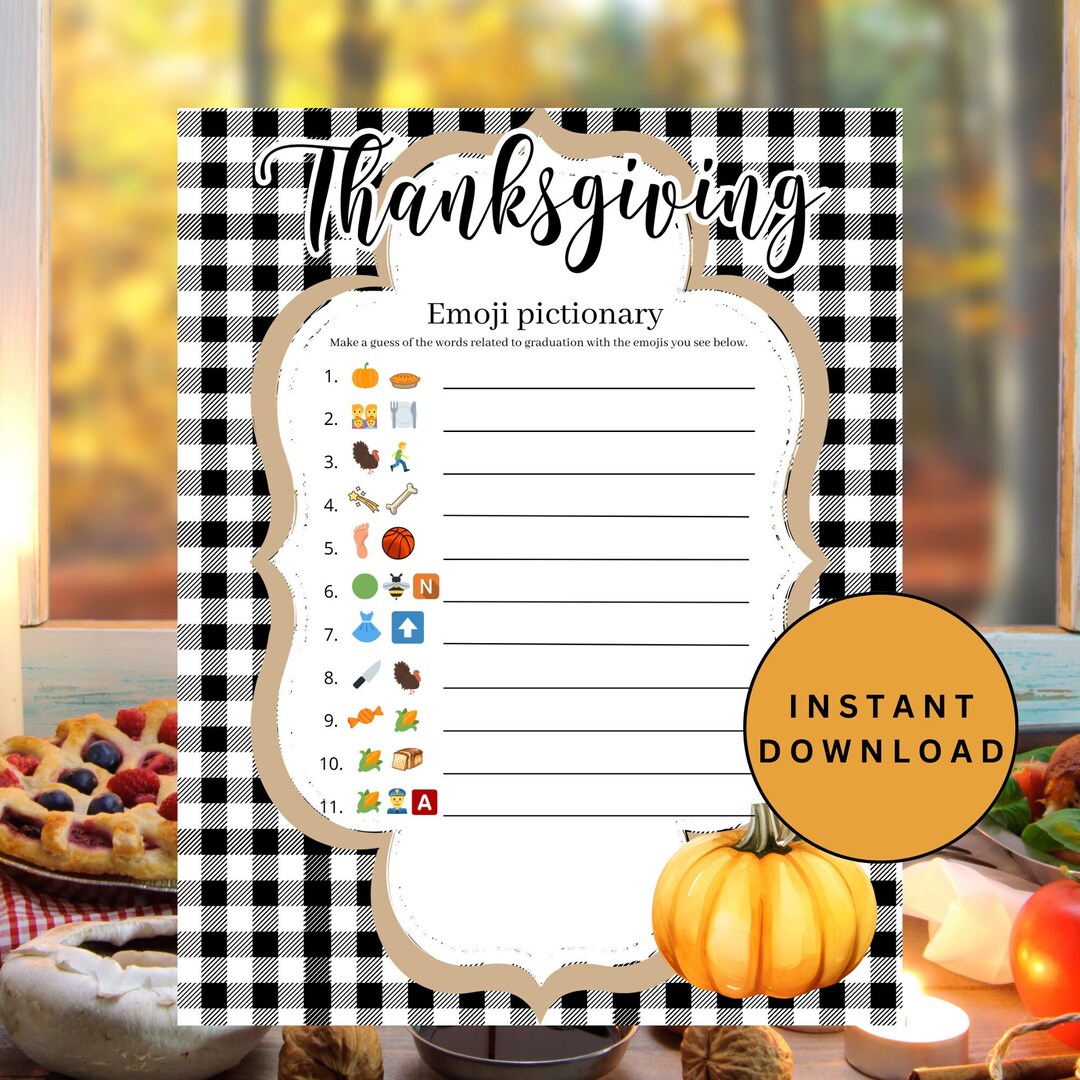 Thanksgiving Game, Thanksgiving Emoji Game, Thanksgiving Game for Kids ...