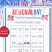 Memorial Day Bingo Game, Printable Family Games, Patriotic Party Games ...