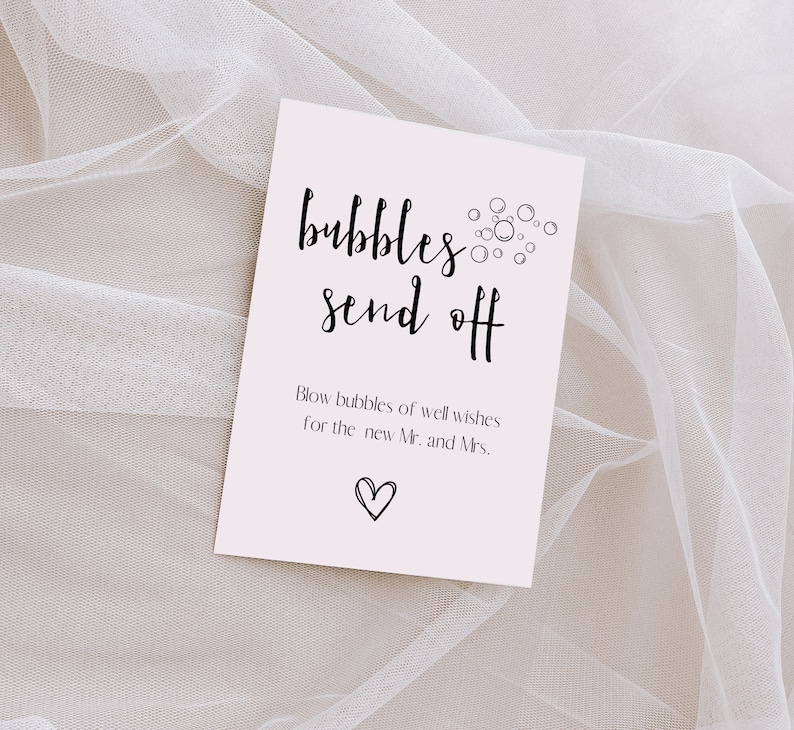 Printable Wedding Bubbles Sign Modern Wedding Signs Template - Etsy