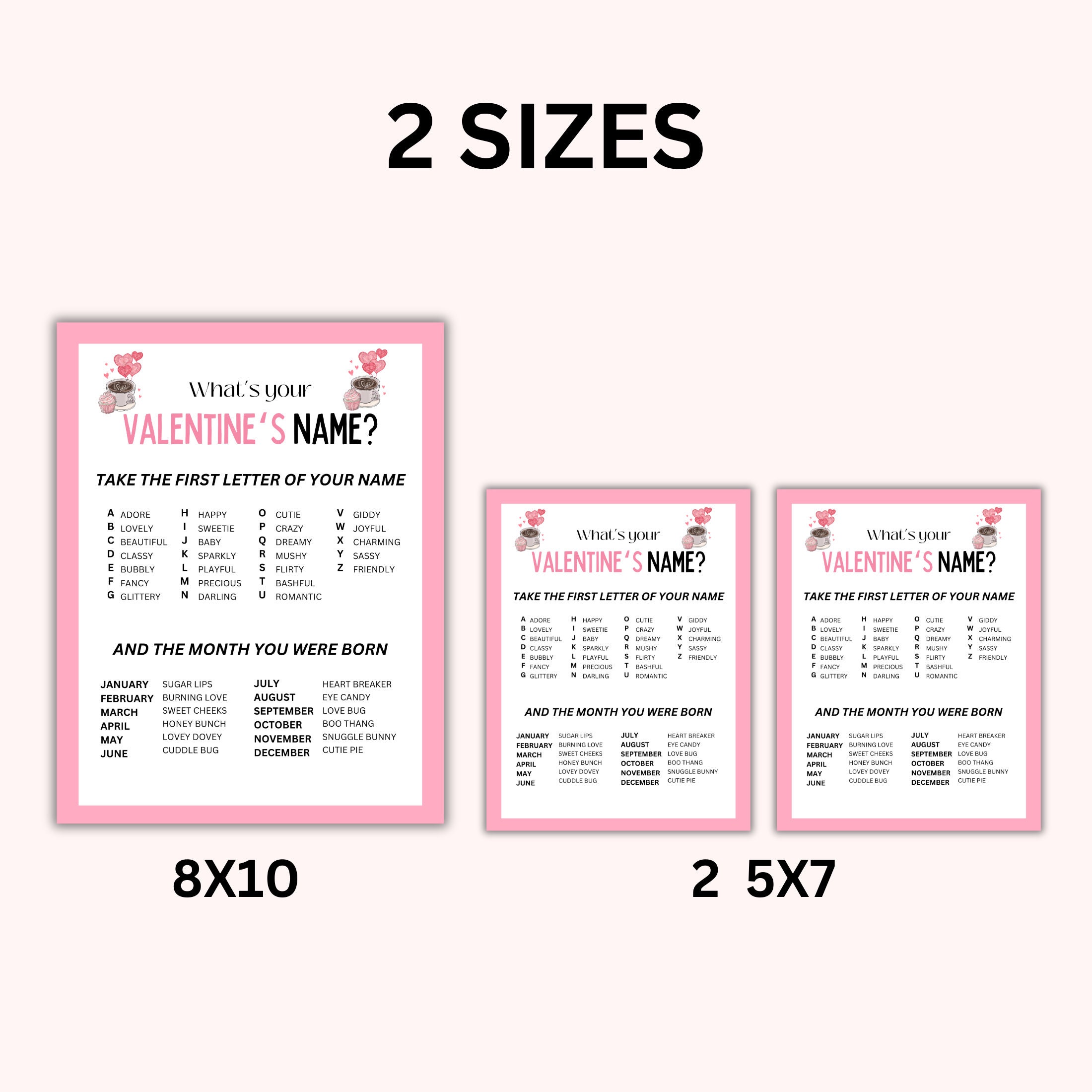 What's Your Valentine's Name Game, Valentines Party Game and Activity ...