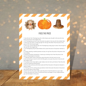 Thanksgiving Game, Thanksgiving Pass the Prize Game, Thanksgiving Game ...