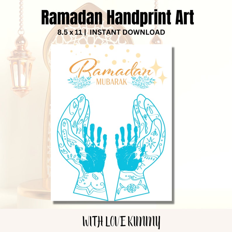Ramadan Footprint Handprint Craft ART Printable, Ramadan Preschool Art ...