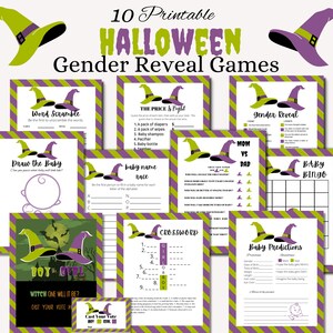 Halloween Themed Printable Gender Reveal Game Bundle is Perfect for ...