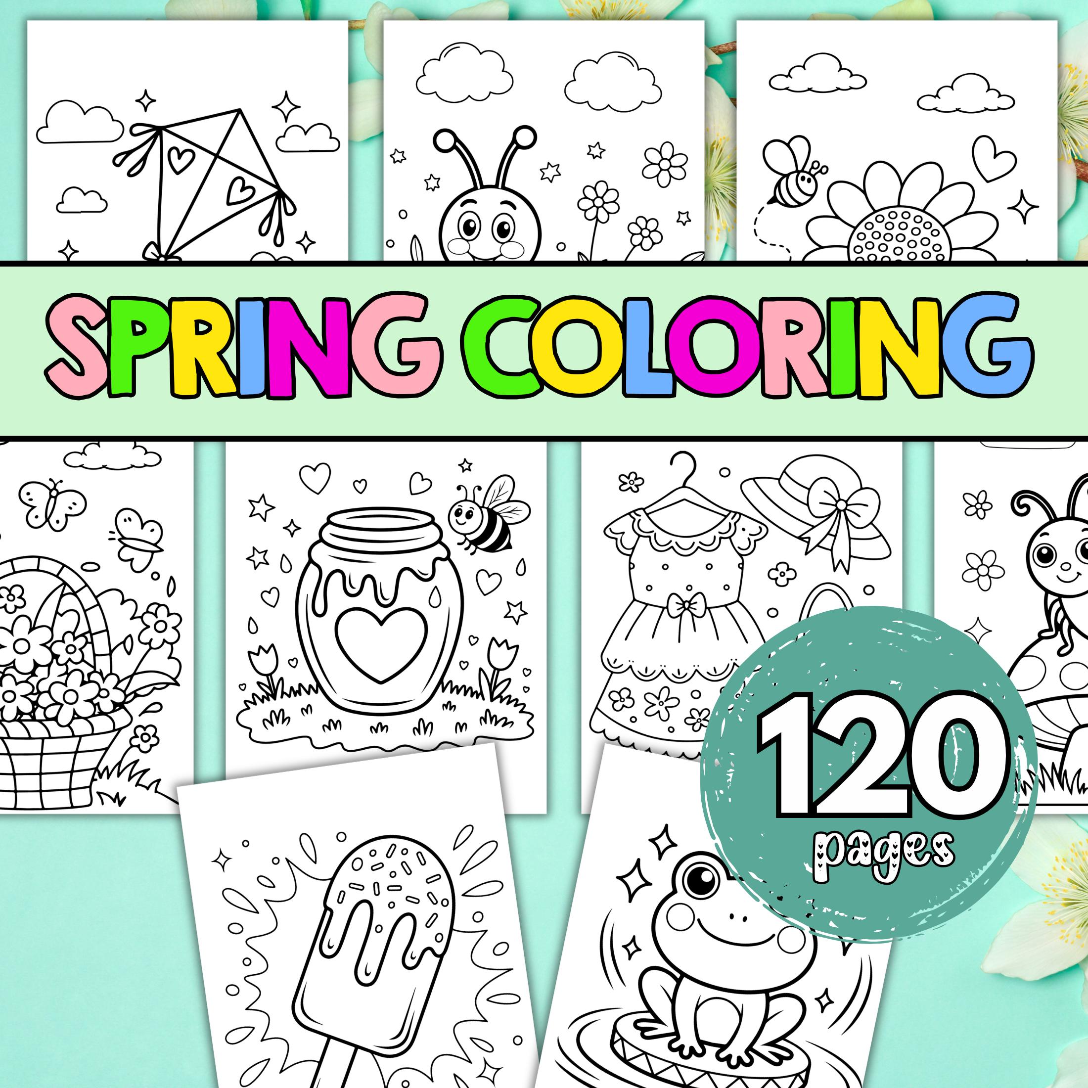 120 Spring Coloring Pages, Spring Time Coloring Book, Coloring Sheets ...