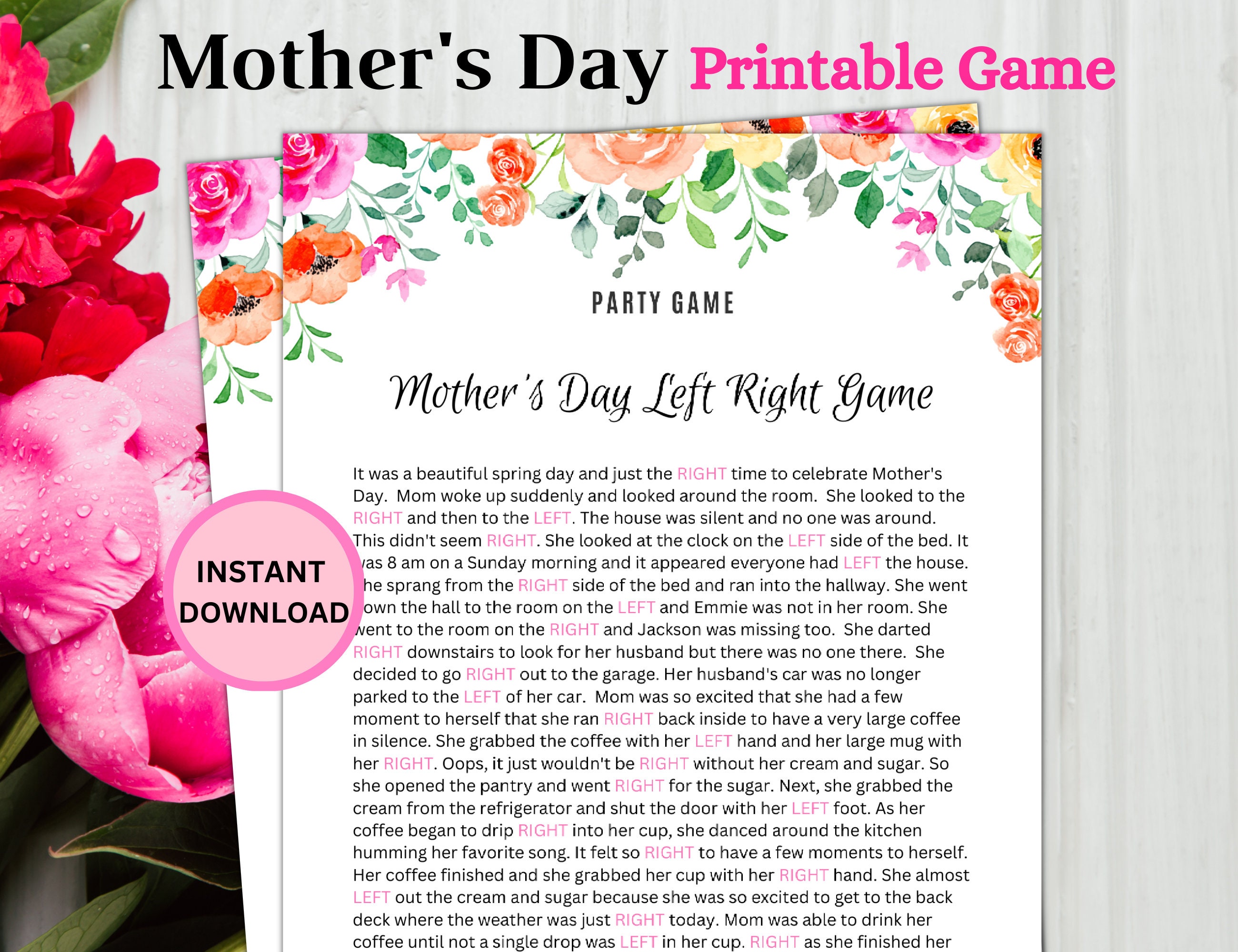 Mother's Day Game, Mother's Day Printable, Mother's Day Craft, Happy ...