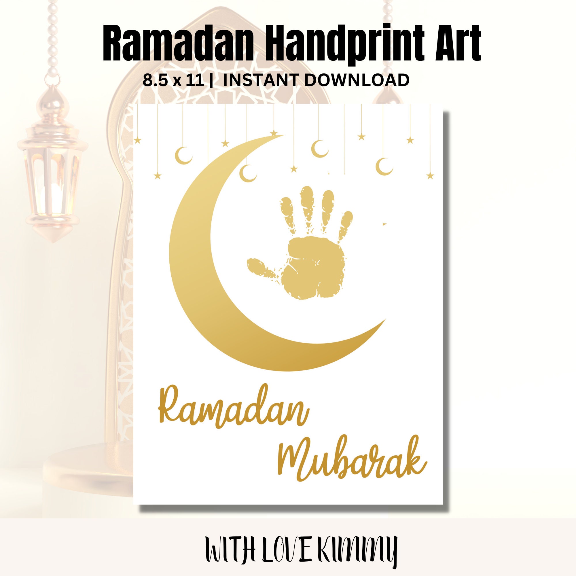 Ramadan Handprint Footprint Craft ART Printable, Ramadan Preschool Art ...