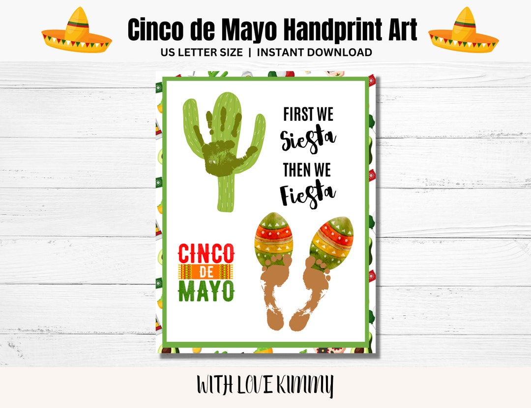 Cinco De Mayo Craft, Cinco De Mayo Handprint and Footprint, Printable ...