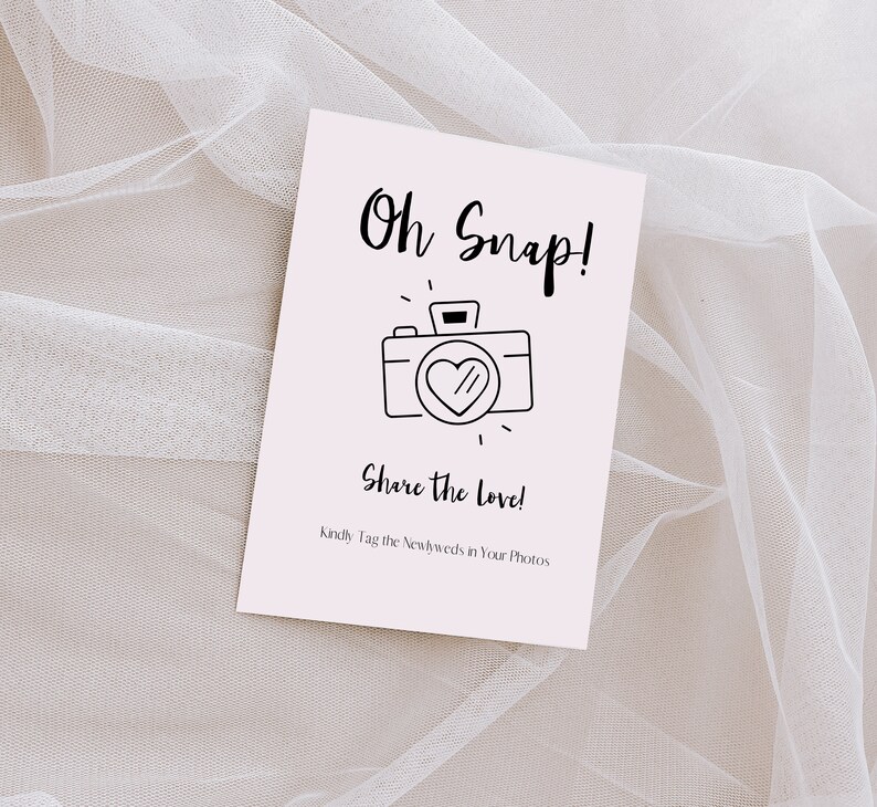 Printable Wedding Oh Snap Sign Modern Wedding Signs Template - Etsy