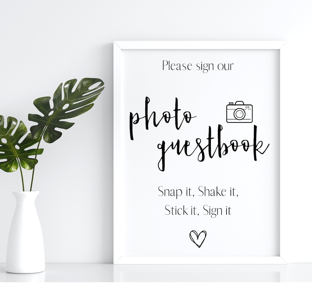 Printable Photo Guestbook Wedding Sign | Modern Wedding Signs Template ...