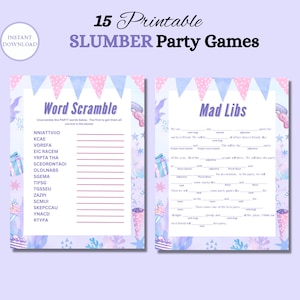 Printable Slumber Party Game Bundle, Party Activities Her, PURPLE Sleep ...