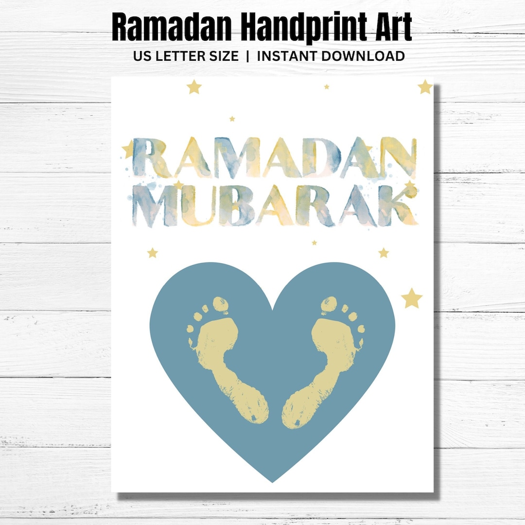 Ramadan Footprint Handprint Craft ART Printable, Ramadan Preschool Art ...
