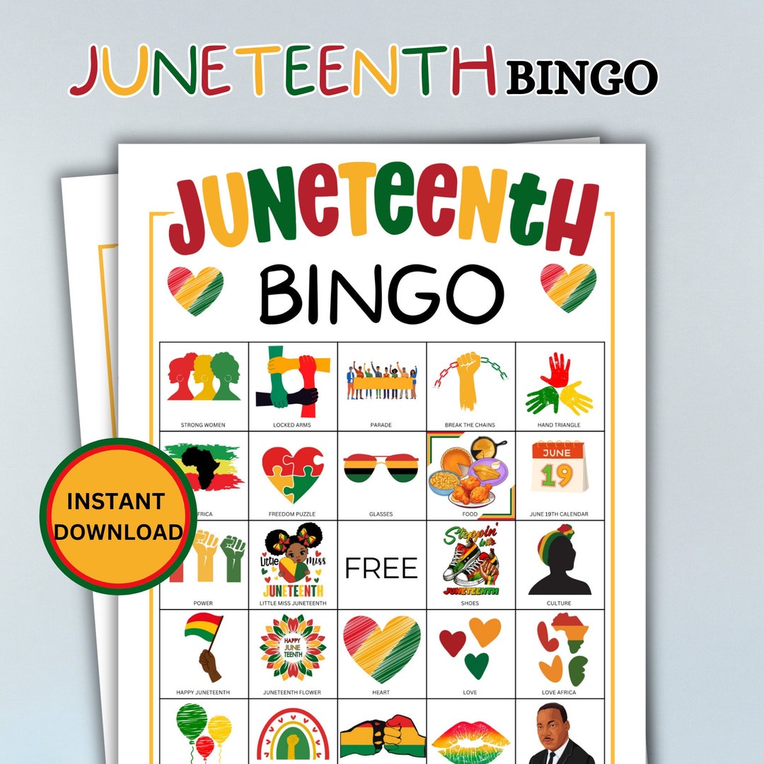 Juneteenth Bingo Game, Juneteenth Activity, Black History Game, Bingo ...