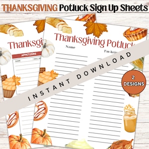 Thanksgiving Potluck Sign up Sheet, Fall Potluck, Church Potluck, Fall ...