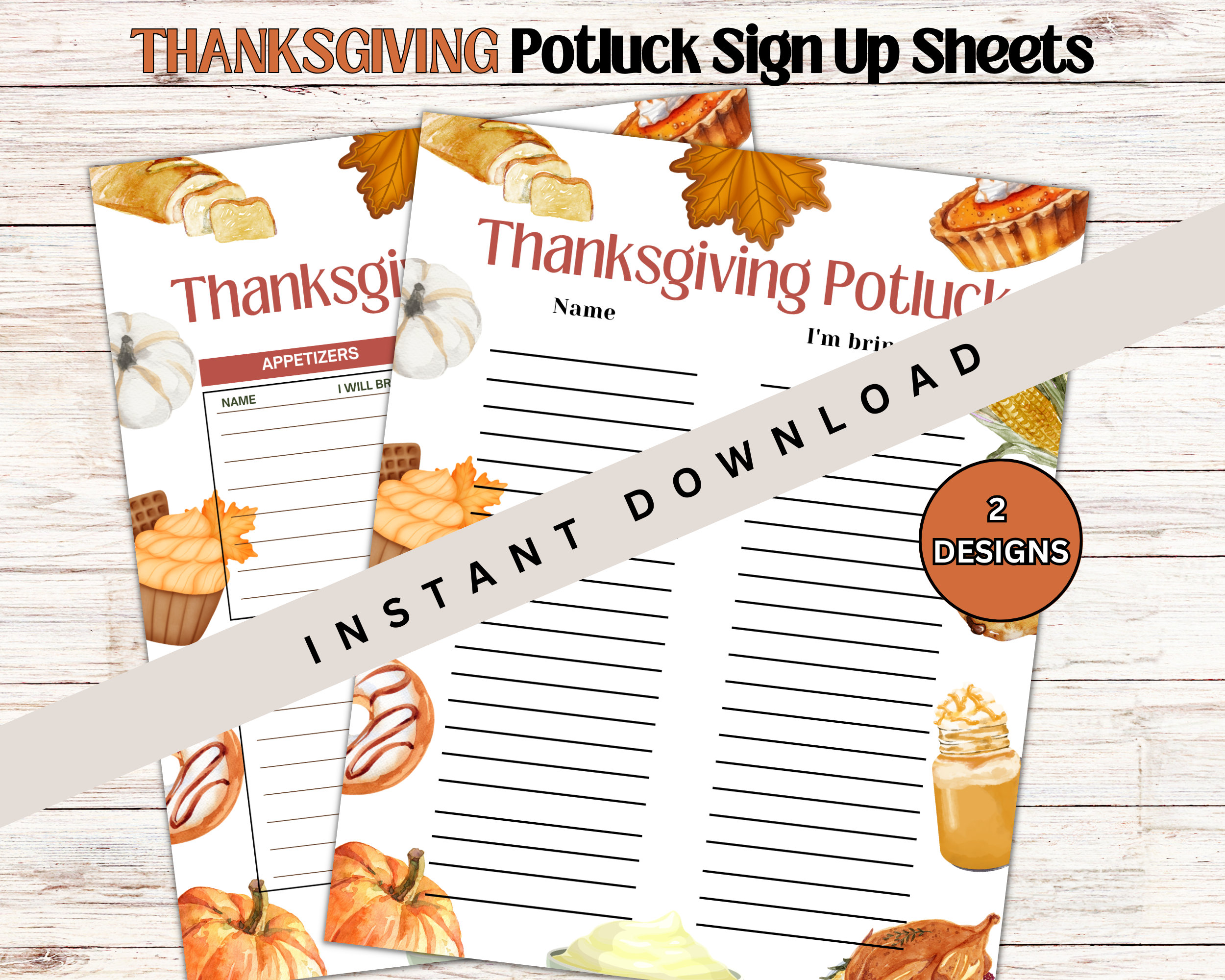 Thanksgiving Potluck Sign up Sheet Fall Potluck Church - Etsy