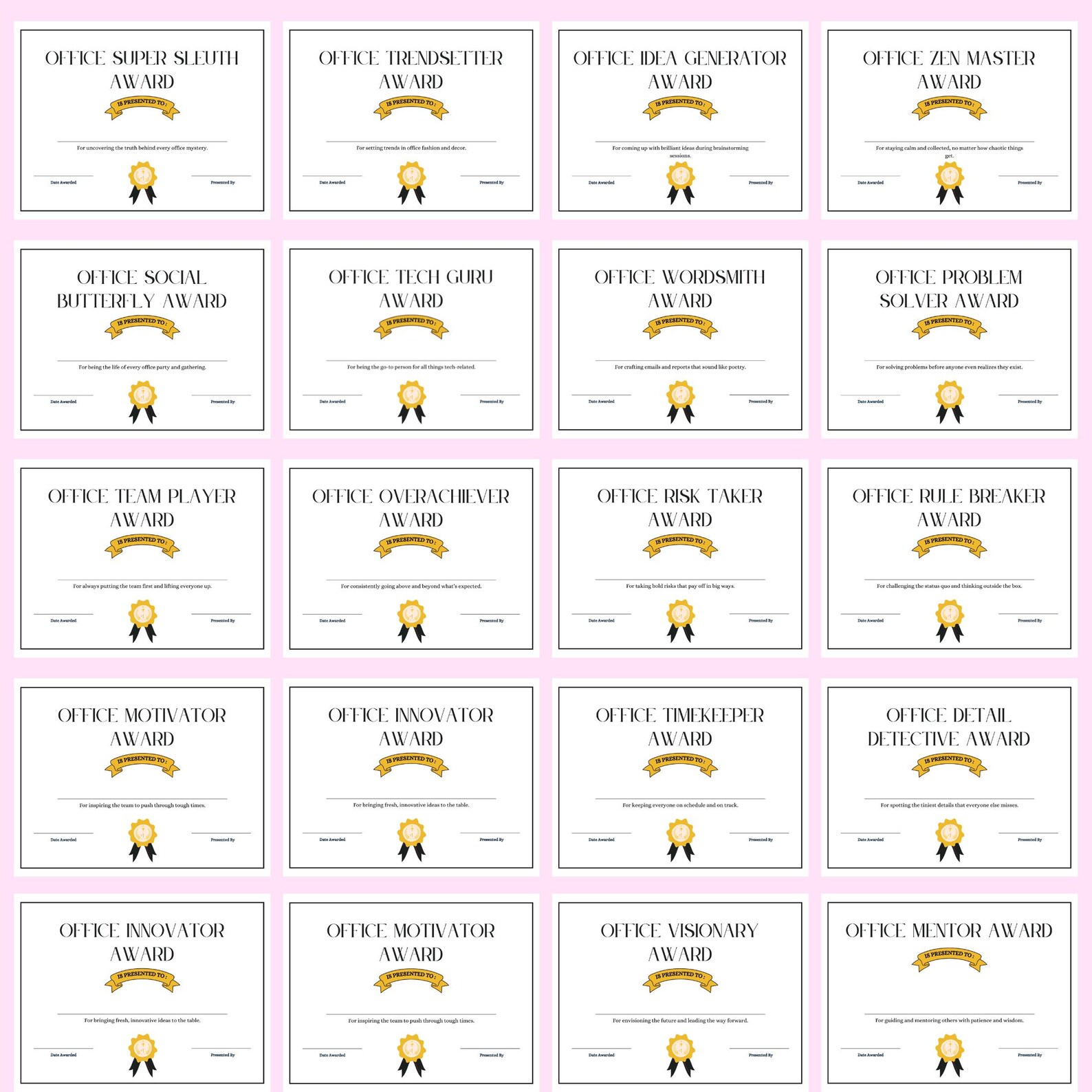Funny Employee Appreciation Awards, Recognition Awards Certificates ...