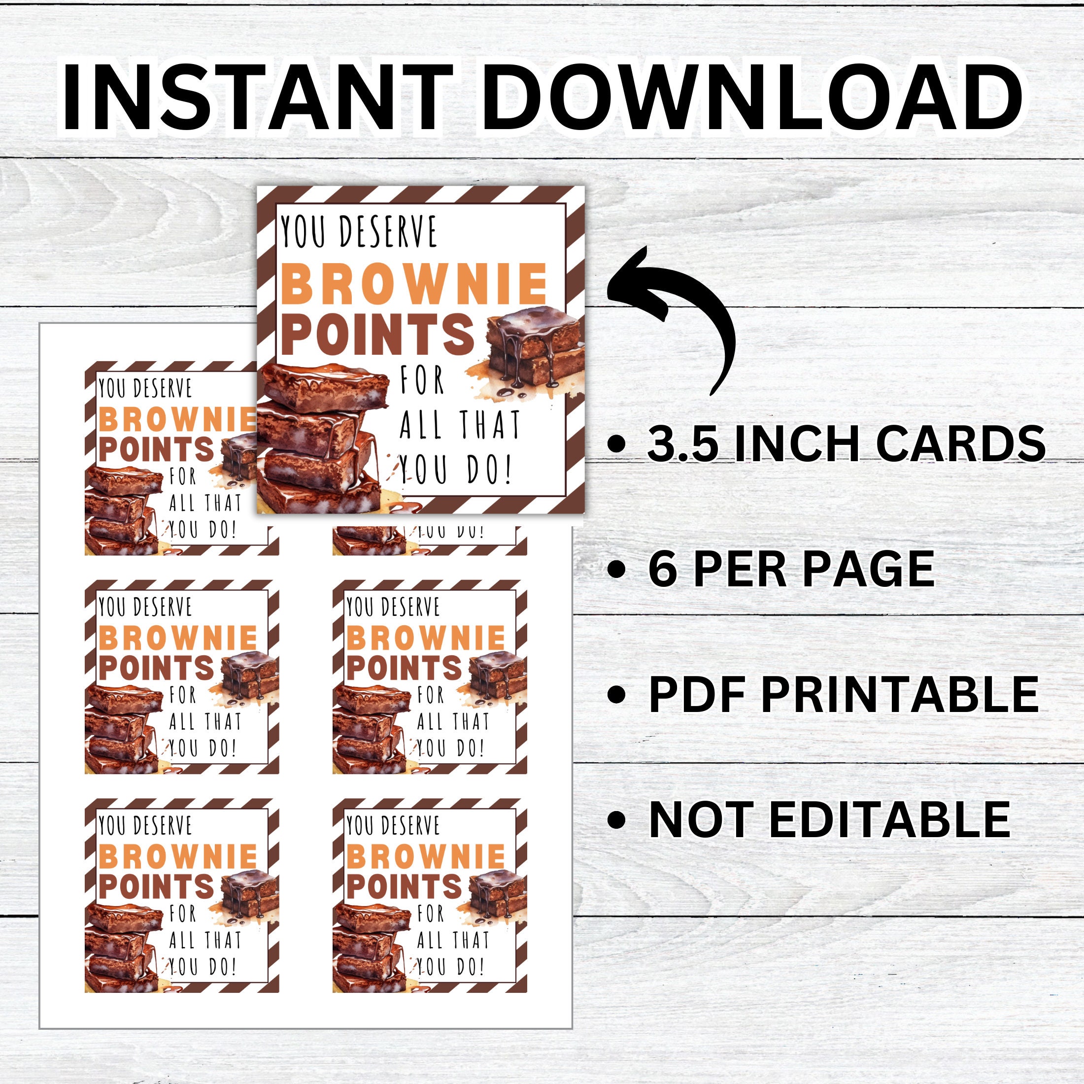 Appreciation Gift Tag, Brownie Points Teacher Appreciation, Staff Co ...