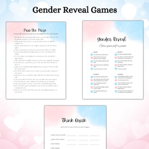 Gender Reveal Games Bundle, Pink and Blue Theme, Gender Reveal Party ...