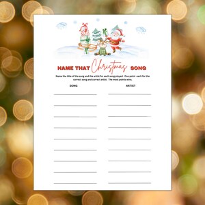 Name That Christmas Song Game, Christmas Printable, Family Christmas ...