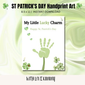 ST Patricks Day Handprint Craft ART Printable, St Patrick's Day ...