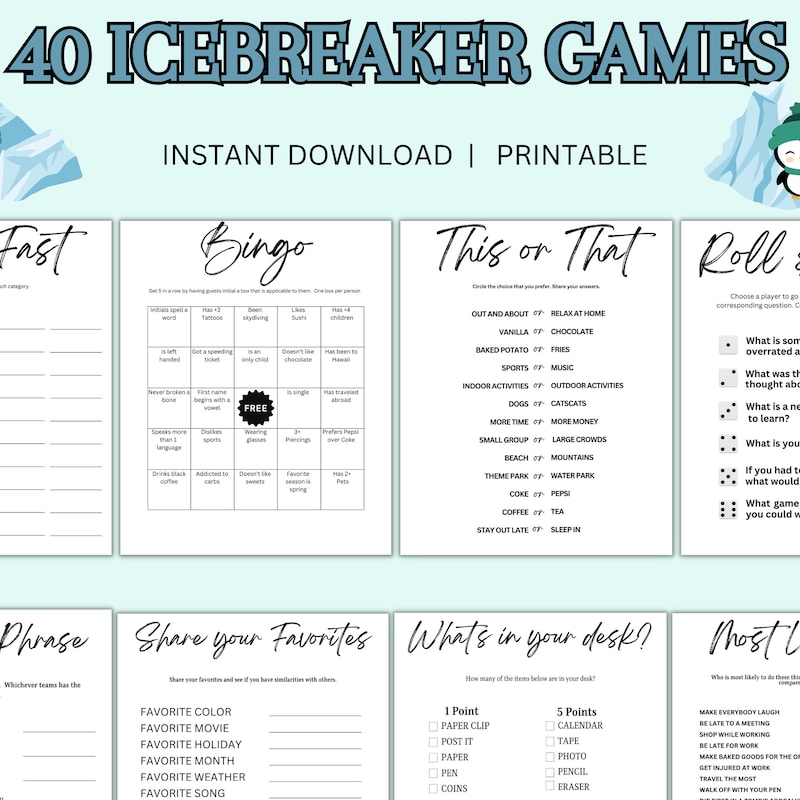 Printable Icebreaker - Etsy