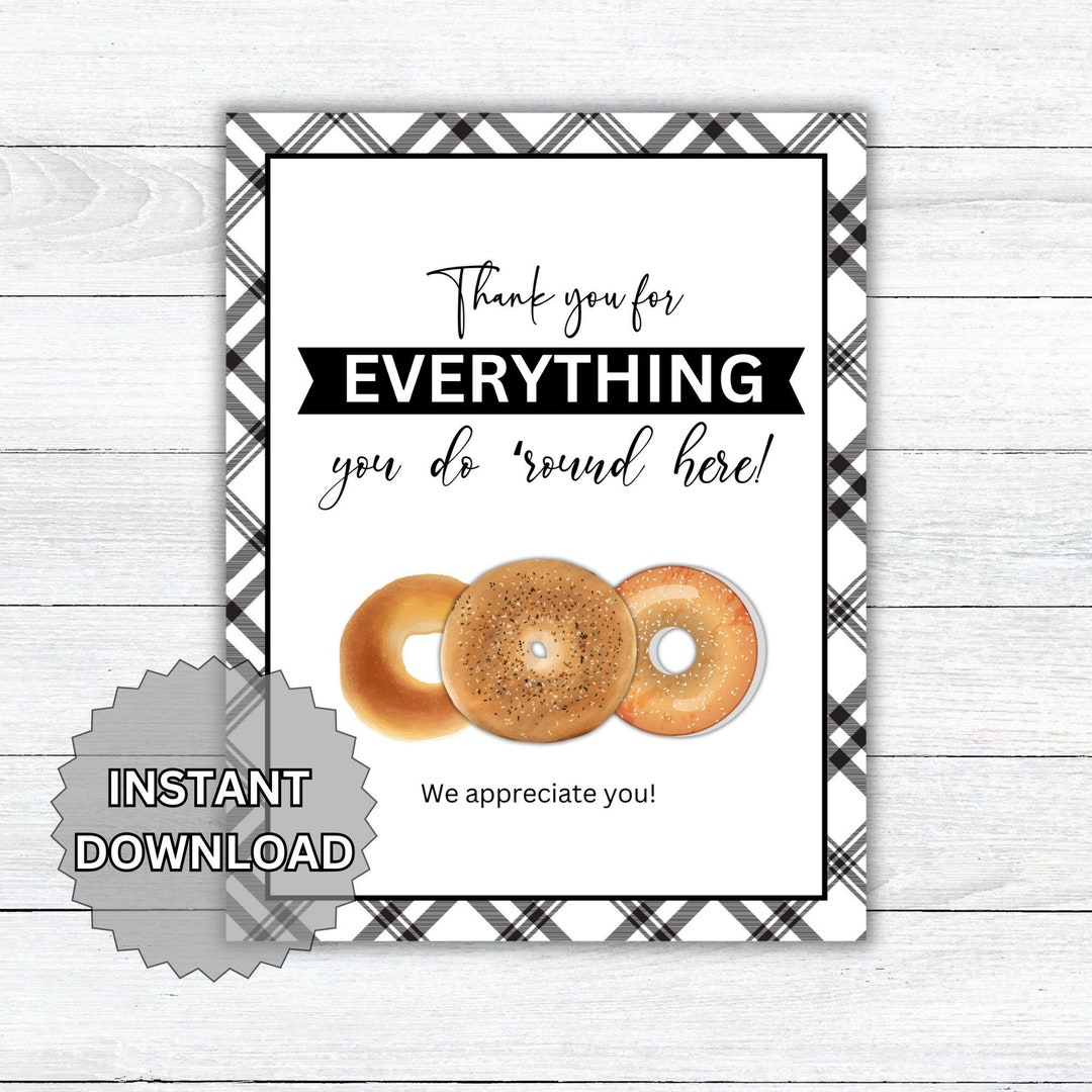Everything Bagel Appreciation Sign,bagel Staff Employee Office Faculty ...