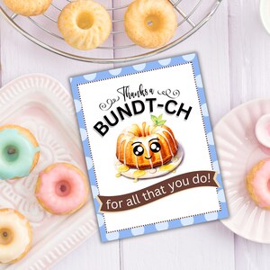 Thanks a Bundtch Appreciation Sign Bundt Cake Staff Employee Office ...