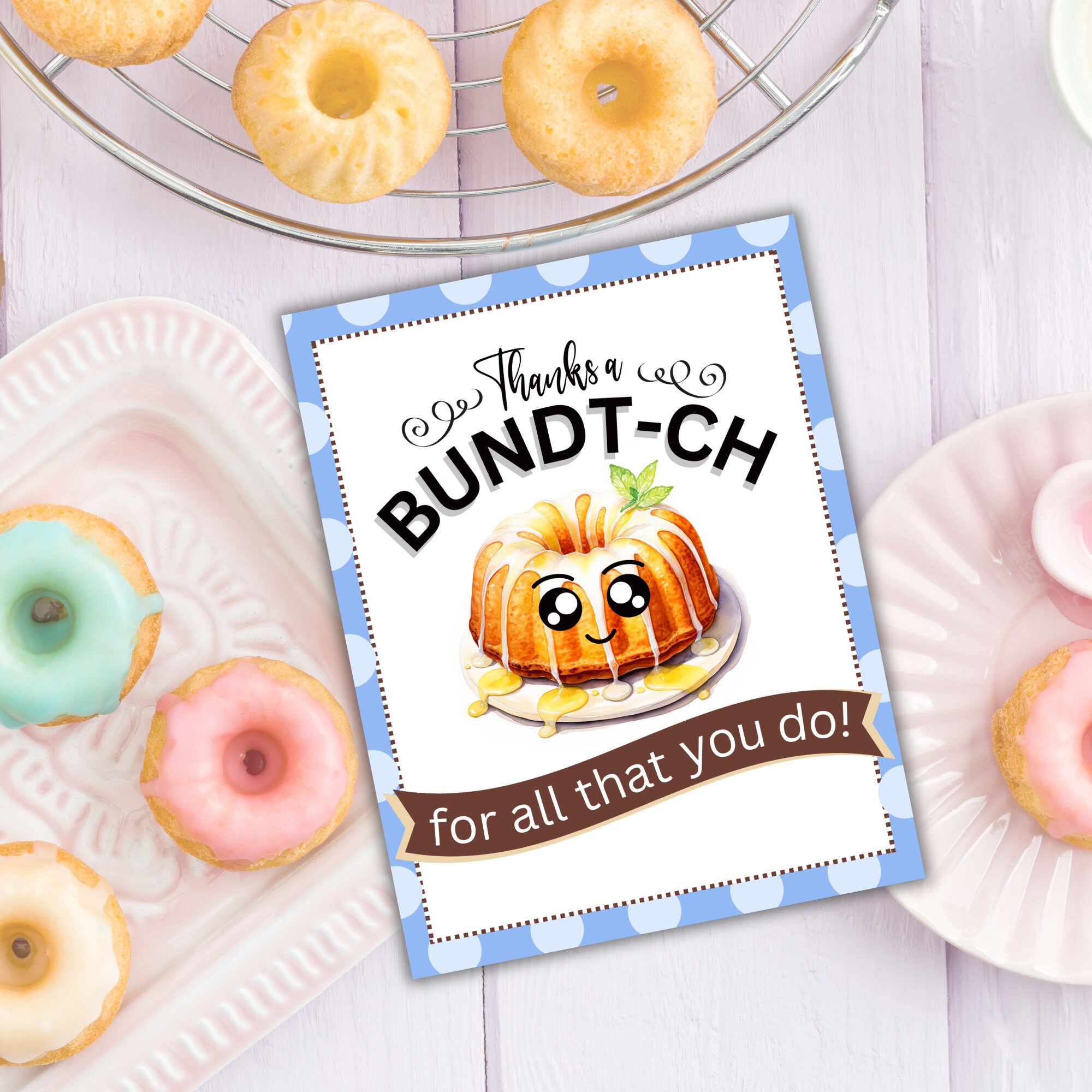 Thanks a Bundtch Appreciation Sign Bundt Cake Staff Employee Office ...