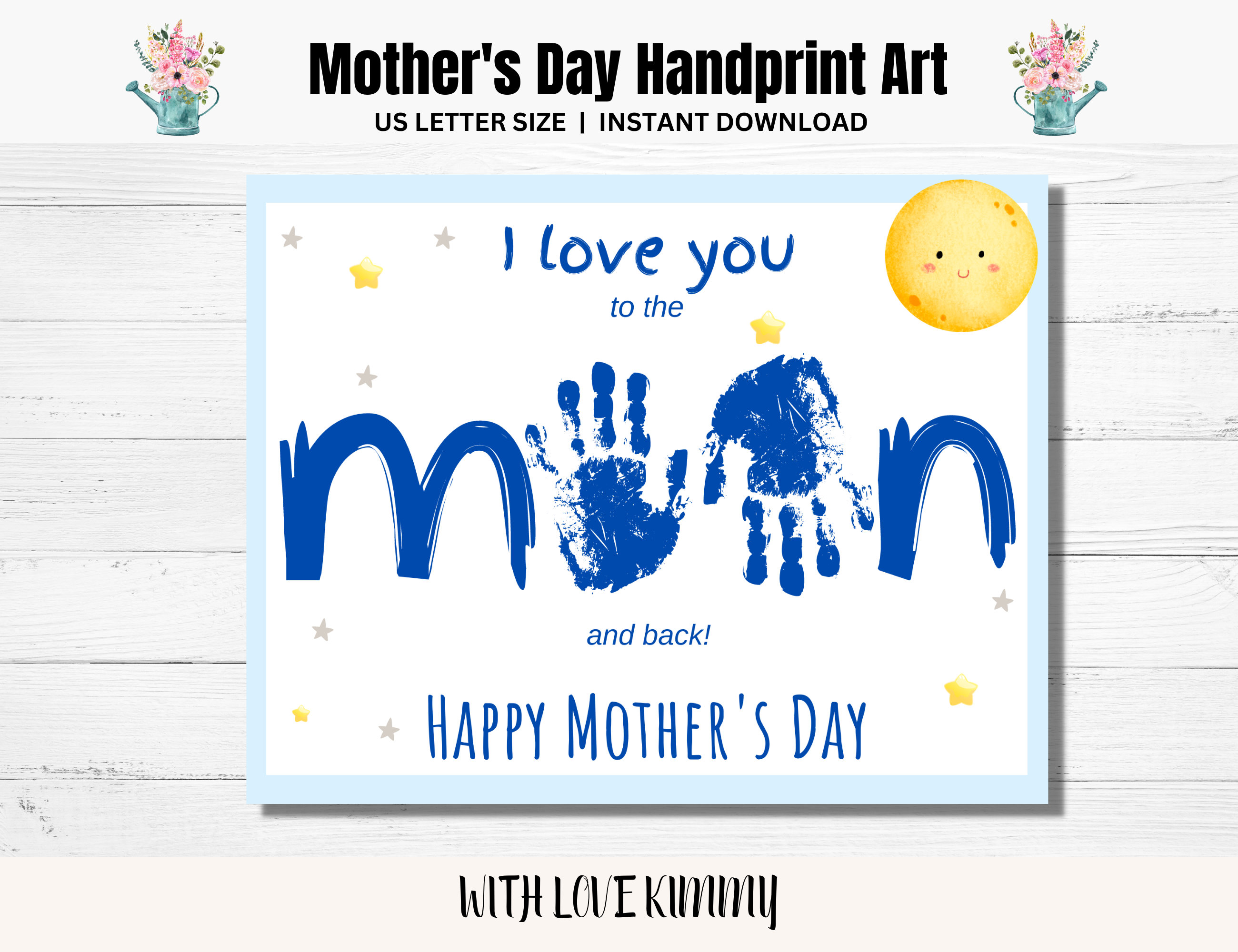 Mother's Day Handprint Activity, Mother's Day Printable, Happy Mother's ...