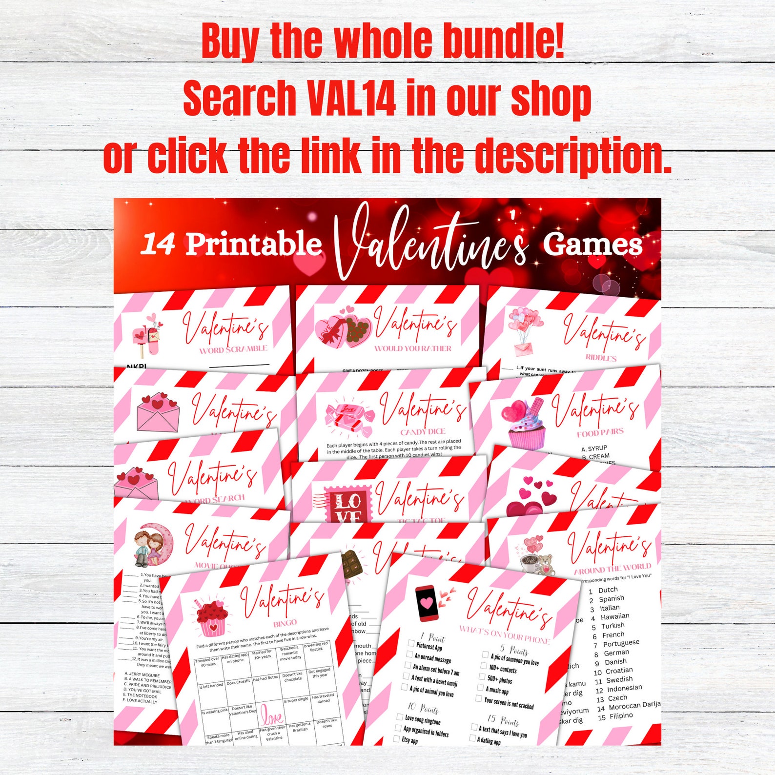 Printable Valentine's Day Game, MOVIE QUOTES Party Game and Activity ...