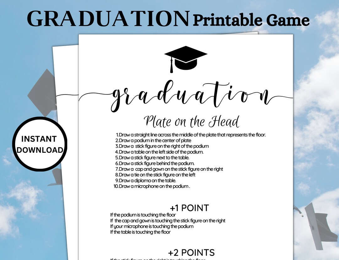 Printable Graduation Games, Plate on the Head 2025 Graduation Games ...