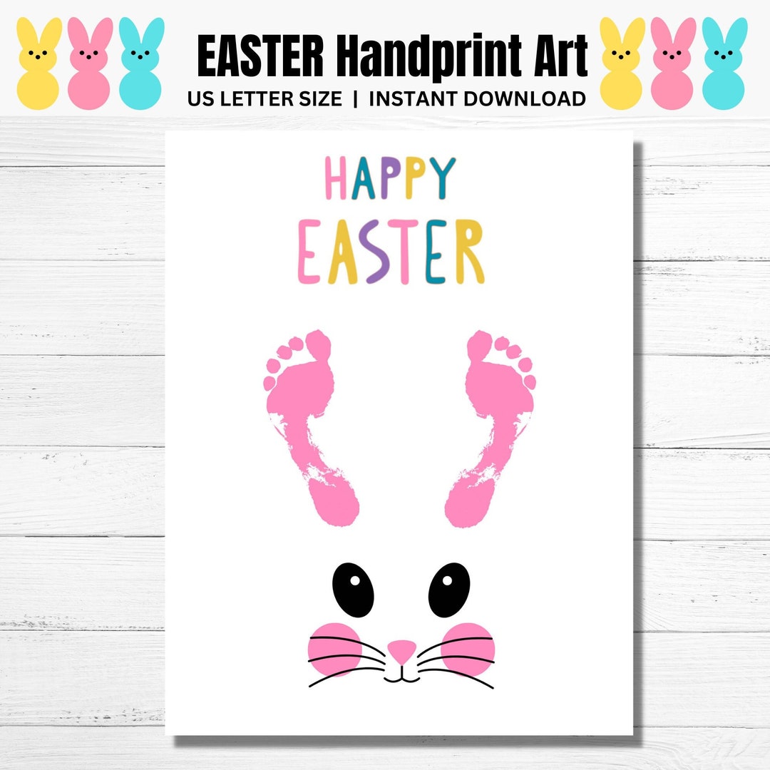 Easter Handprint Footprint Craft Printable, Preschool Craft, Easter ...