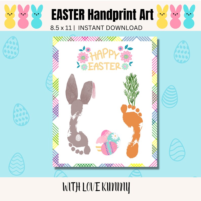 Easter Handprint Footprint Craft Printable, Preschool Craft, Easter ...
