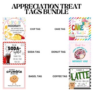 Appreciation Tag Bundle, Employee Appreciation, Thank You Tags, Staff ...