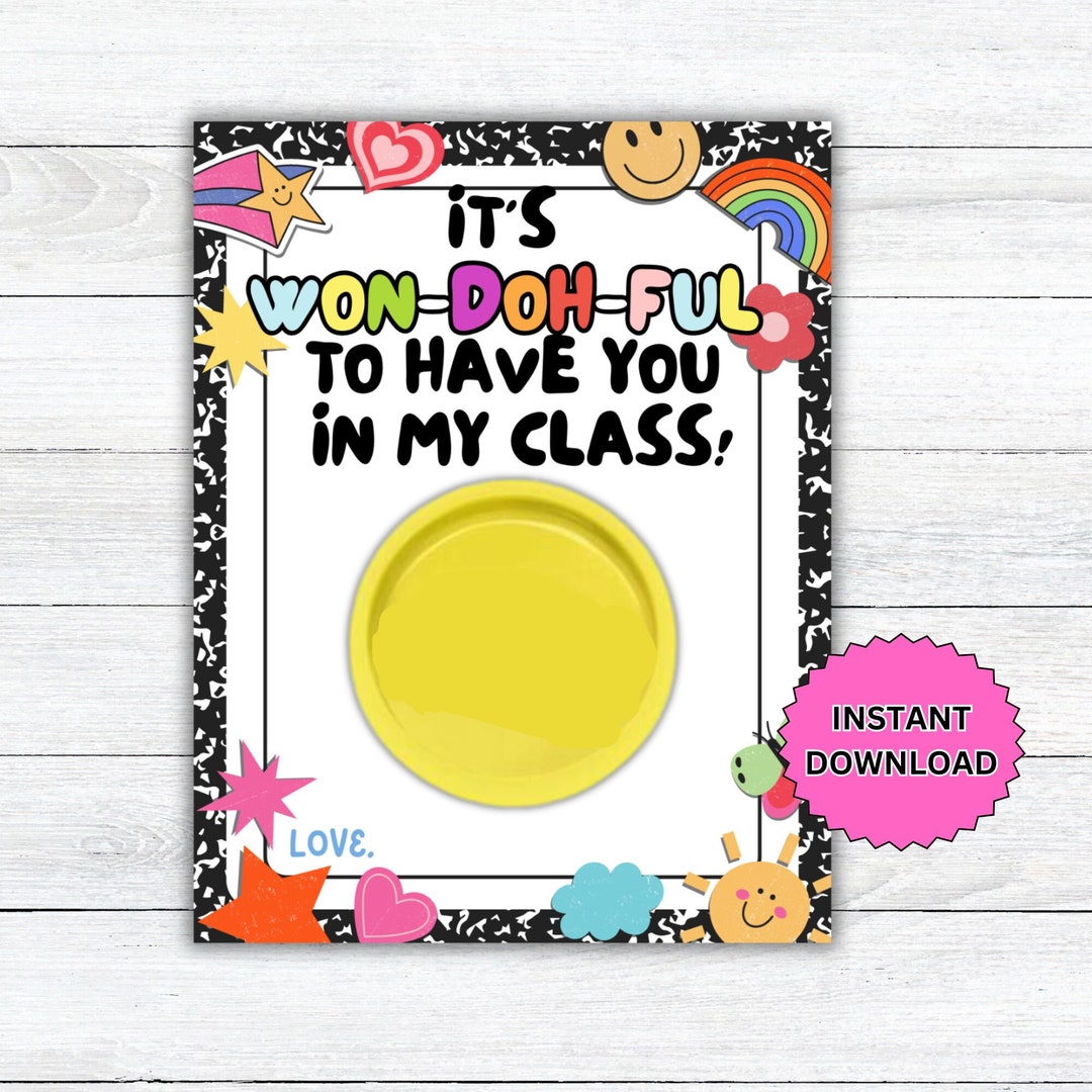 Editable Doh Back to School Play Gift, Meet the Teacher Doh Tag for ...