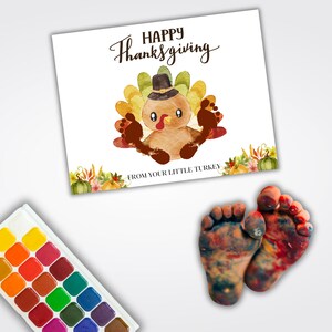 Thanksgiving Handprint Footprint Craft Printable, Thanksgiving ...