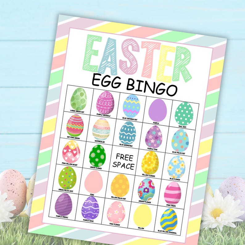 30 EASTER EGG Bingo Cards Game, Easter Egg Hunt Bingo, Easter Bunny ...