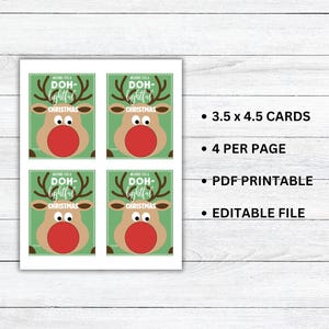 Kids Christmas Play Dough Cards, Class Christmas Favors Tags, Editable ...