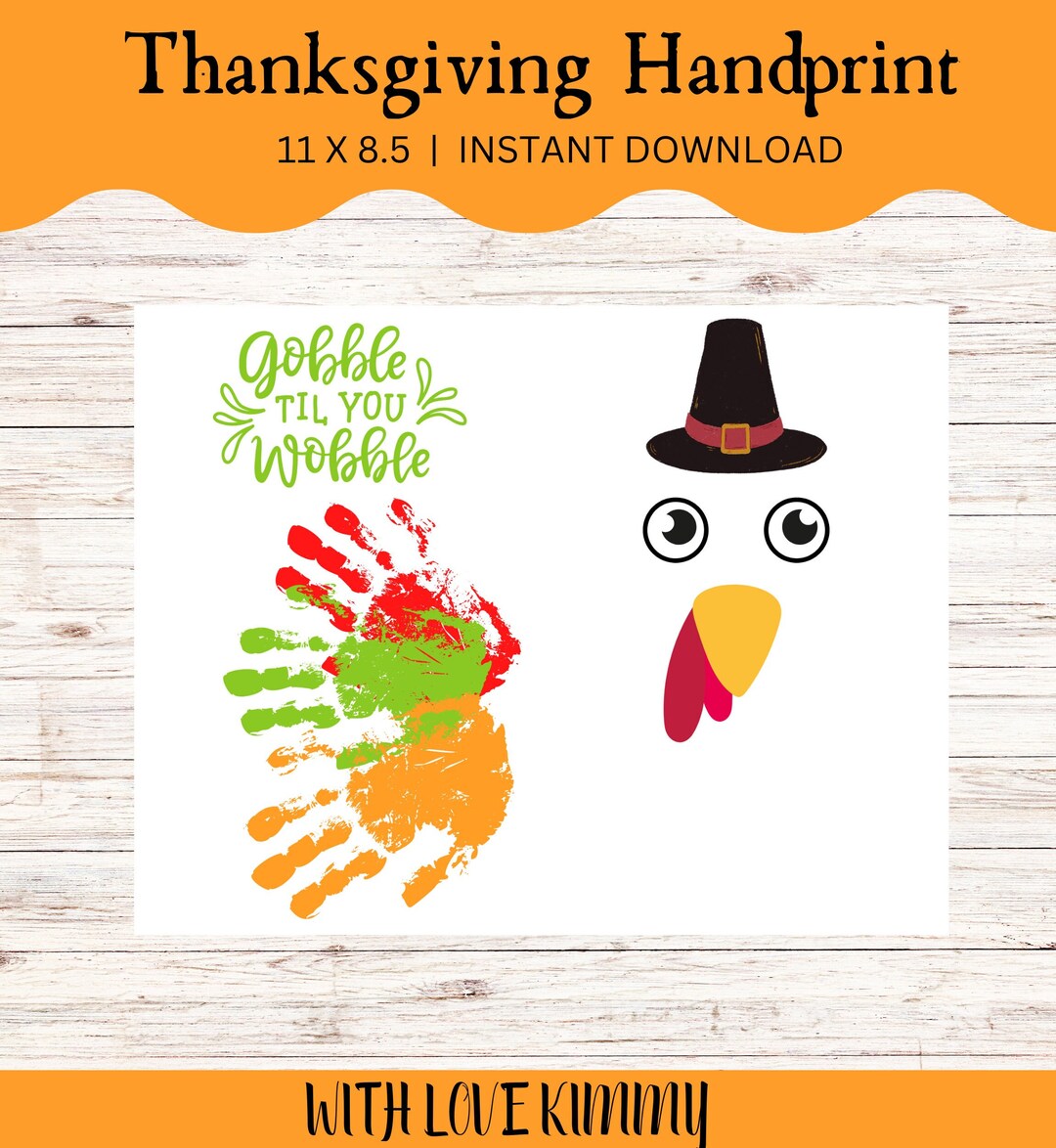 Thanksgiving Handprint Craft Printable, Thanksgiving Preschool Craft ...