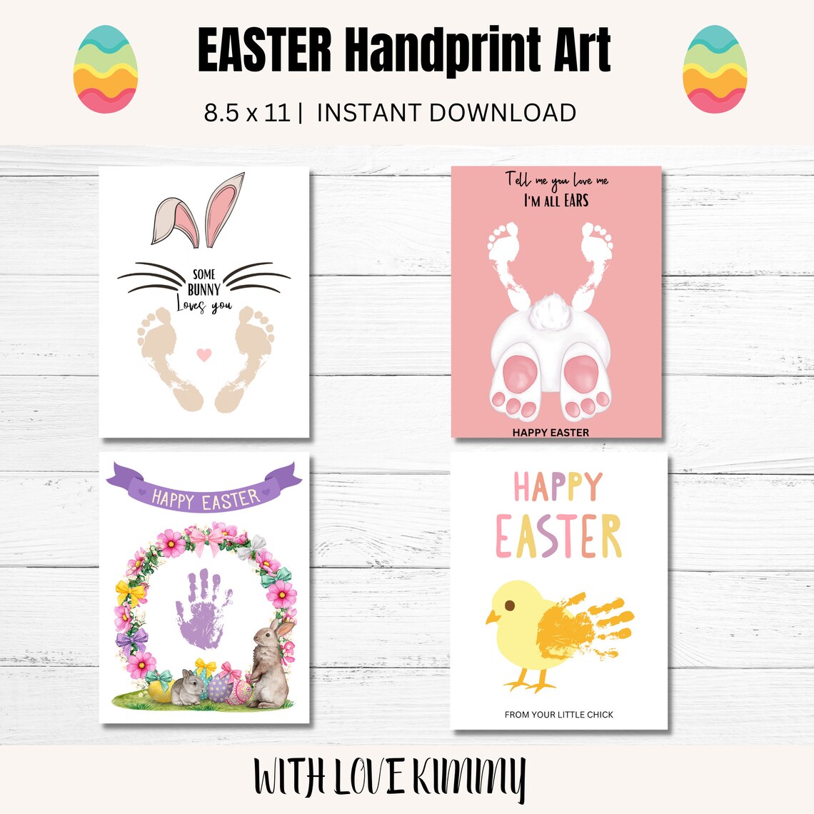 Easter Handprint Footprint Craft Printable Bundle Preschool - Etsy