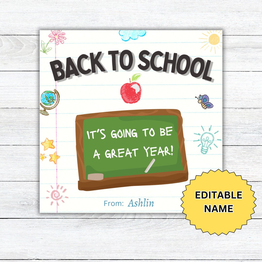 Editable Back to School Gift Tag, Student Gift From Teacher, First Day ...