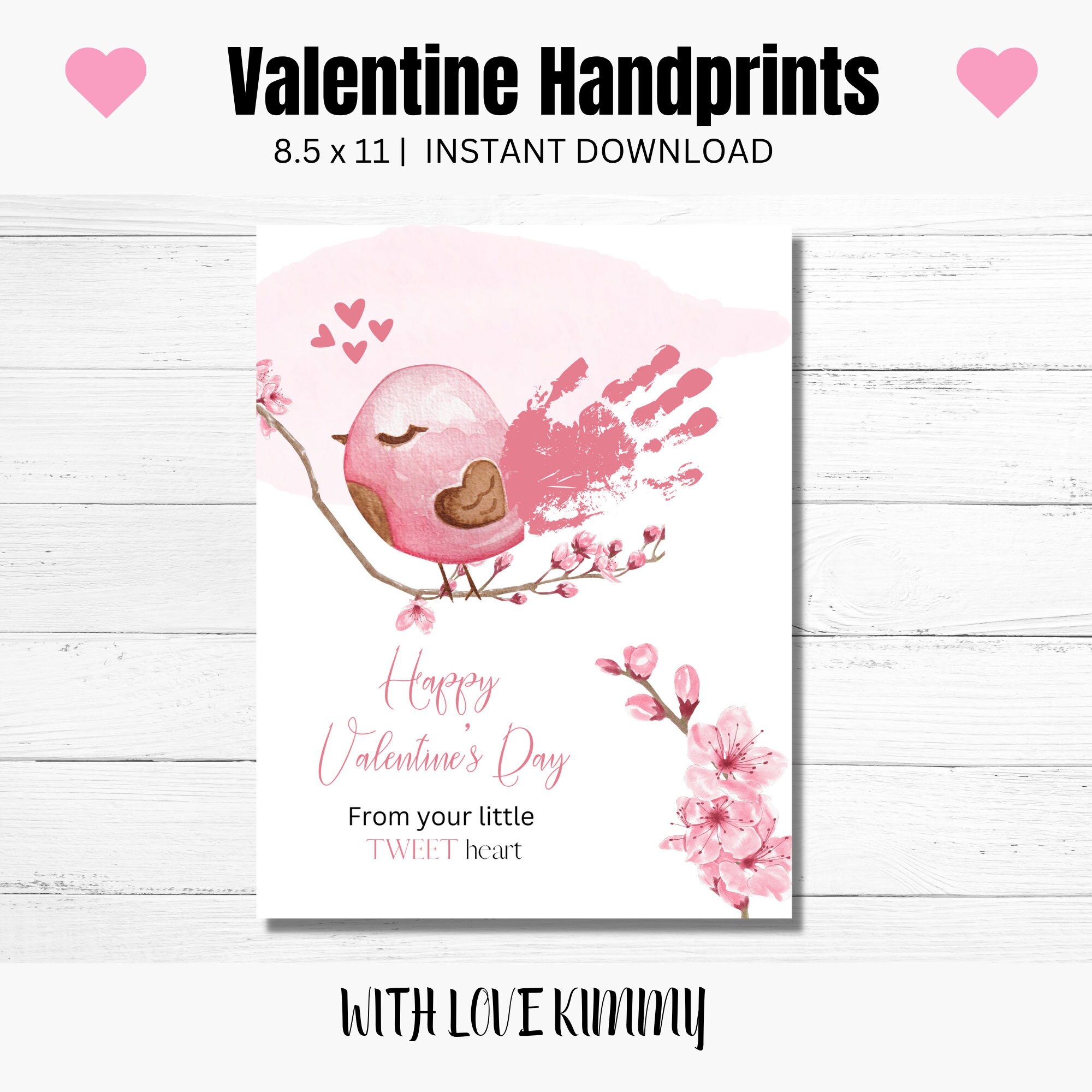 Valentine Handprint Craft Printable Bundle, Valentine Preschool Craft ...