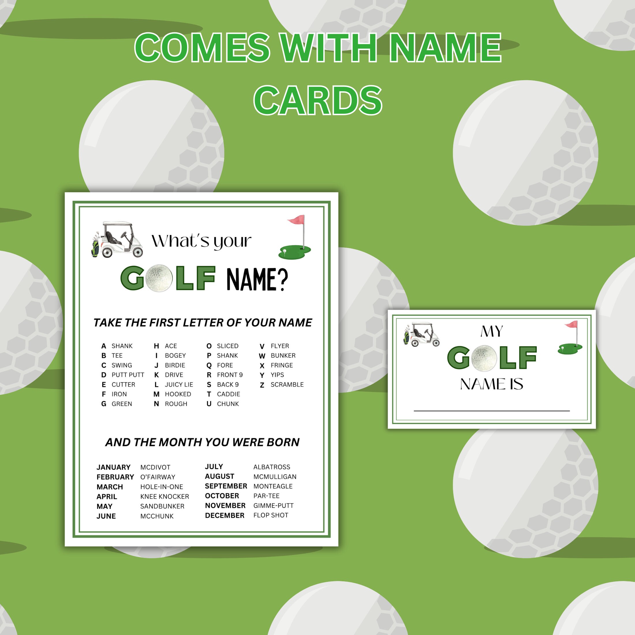 Golf Games Bundle, Golf Party Games, Printable Sports Games (PDF) - Etsy