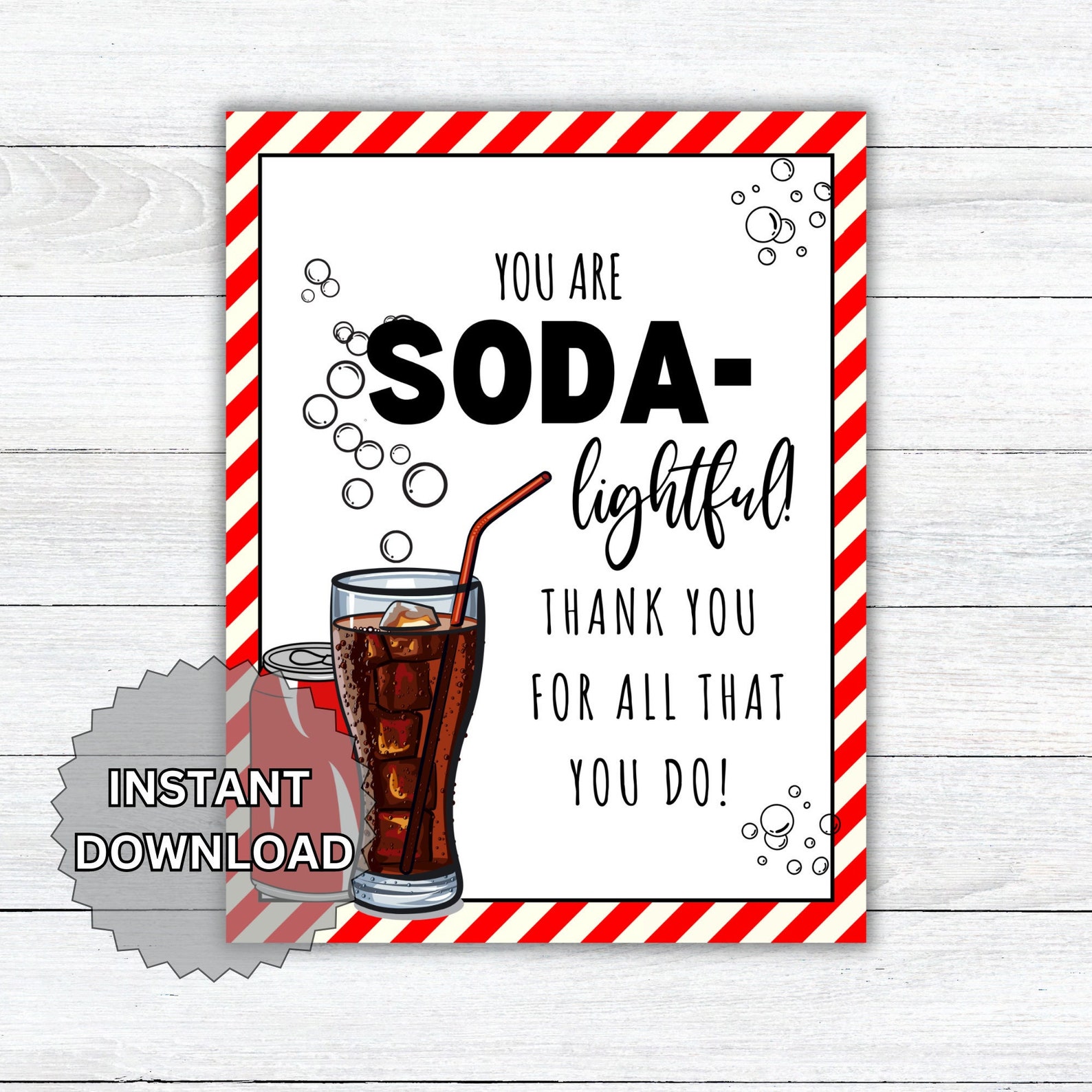 Soda-lightful Appreciation Sign Soda Pop Fizz Staff Employee Office ...