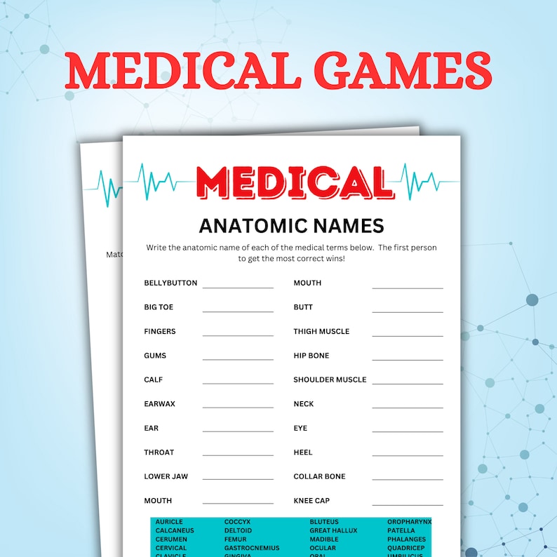 Medical Game, Printable Nursing Games, Doctor Games, Radiology Games ...