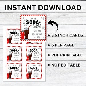 Appreciation Gift Tag, You Are Soda-lightful Teacher Appreciation ...