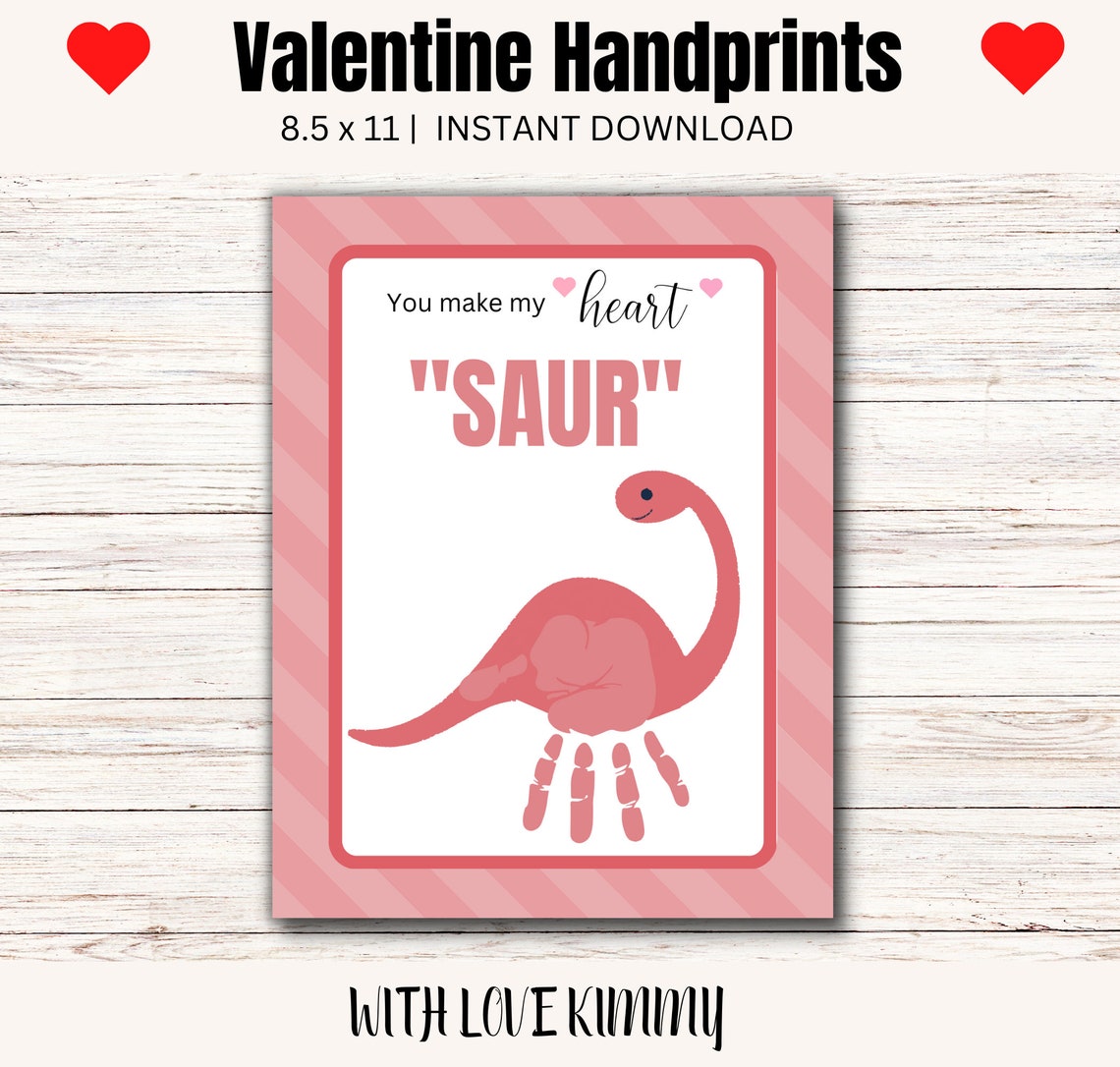 Valentine Handprint Craft Printable Bundle, Valentine Preschool Craft ...