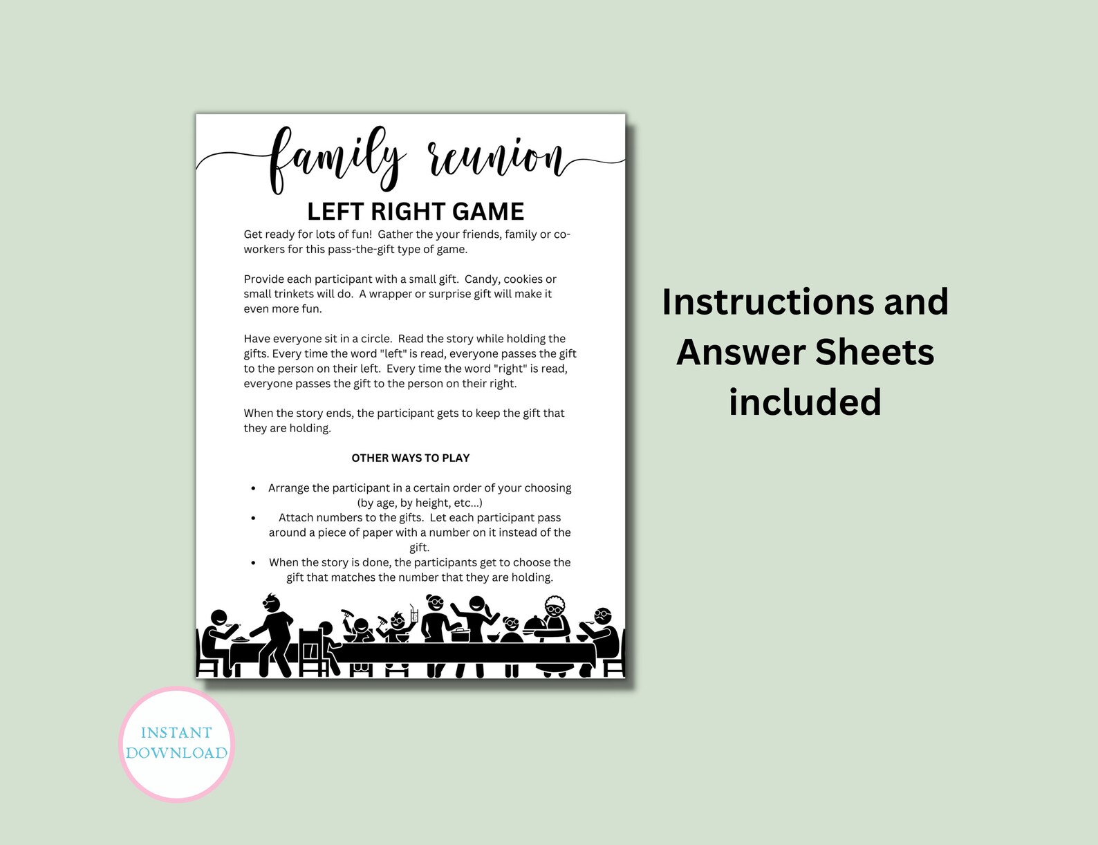 Family Reunion Game Bundle, Printable Family Games, Family Reunion ...